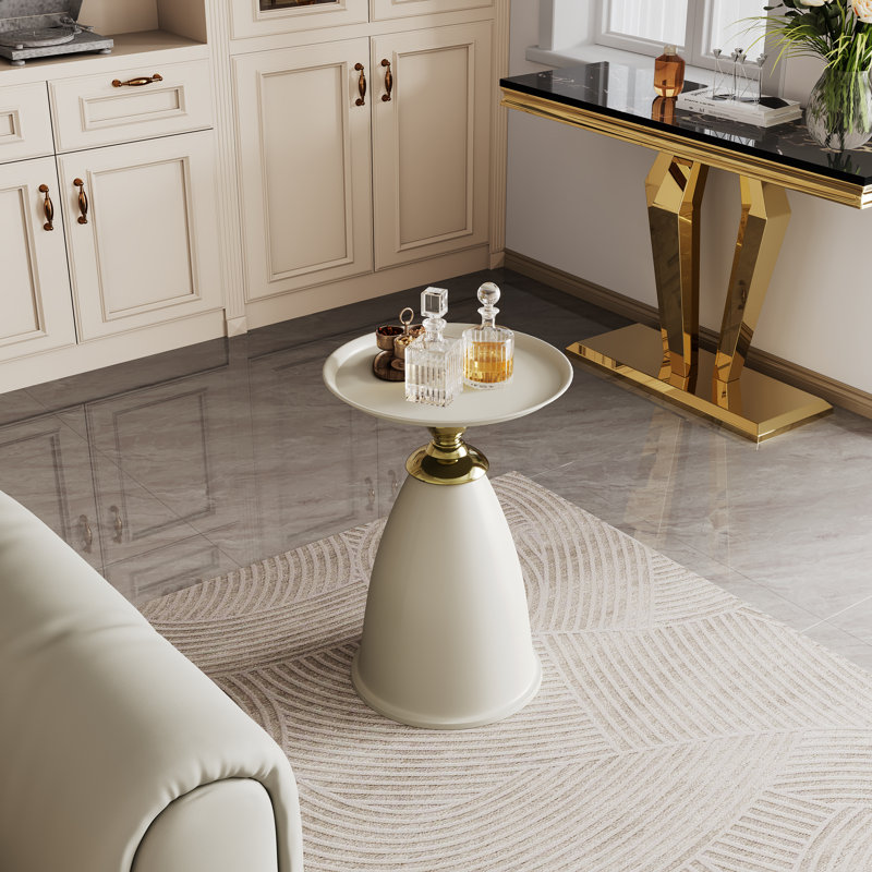 House of Hampton® Henock Iron Top Drum End Table | Wayfair